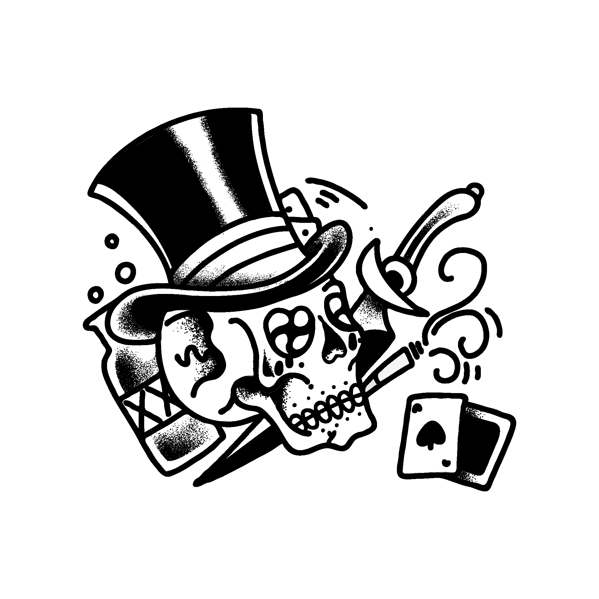 Dapper Skull | Temporary Tattoo 3x3 Inch – SteezyInk